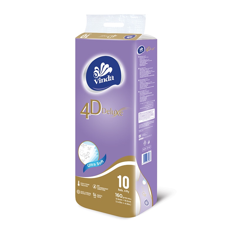 Vinda 4D Deluxe 160g 4ply Bathroom Tissue VC4672 (10 rolls)