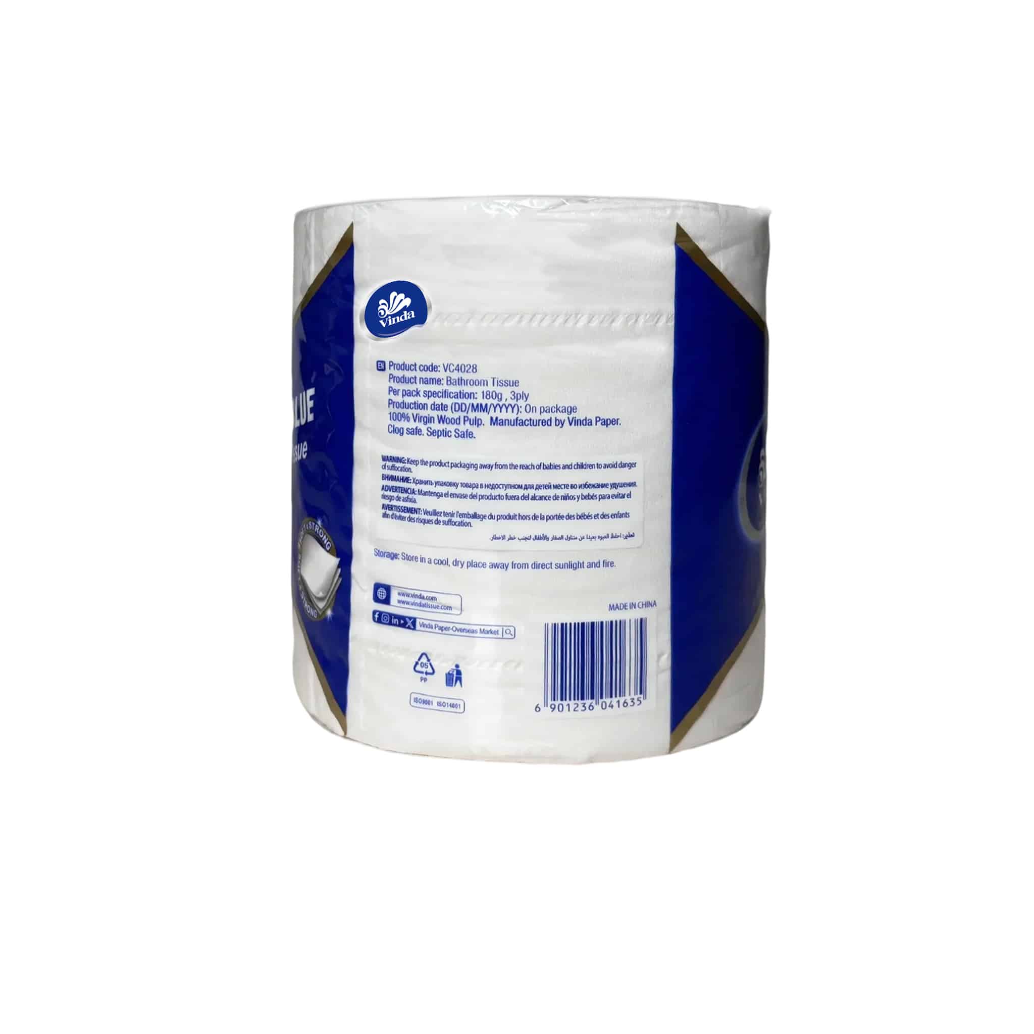 Vinda Classic Blue 180g 3ply Bathroom Tissue V4028 (10 rolls)