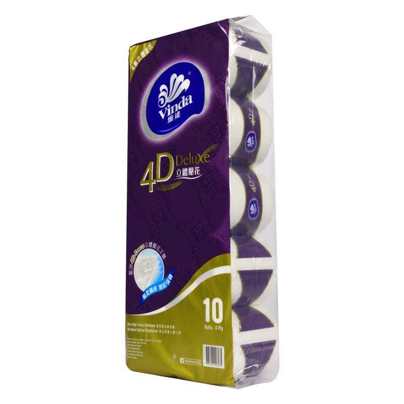Vinda 4D Deluxe 160g 4ply Bathroom Tissue VC4610 (10 rolls)