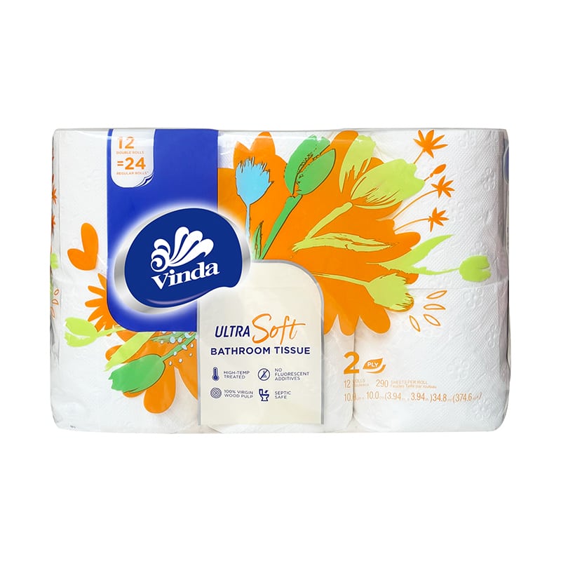 Vinda Ultra Soft 290sheets 2ply Bathroom Tissue VC4651B (12 rolls)
