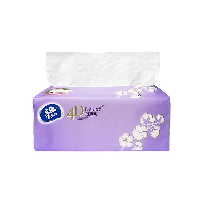 Vinda 4D Deluxe 100sheets 3ply Soft Pack Facial Tissue VC2420 (Size: M) (5 packs)