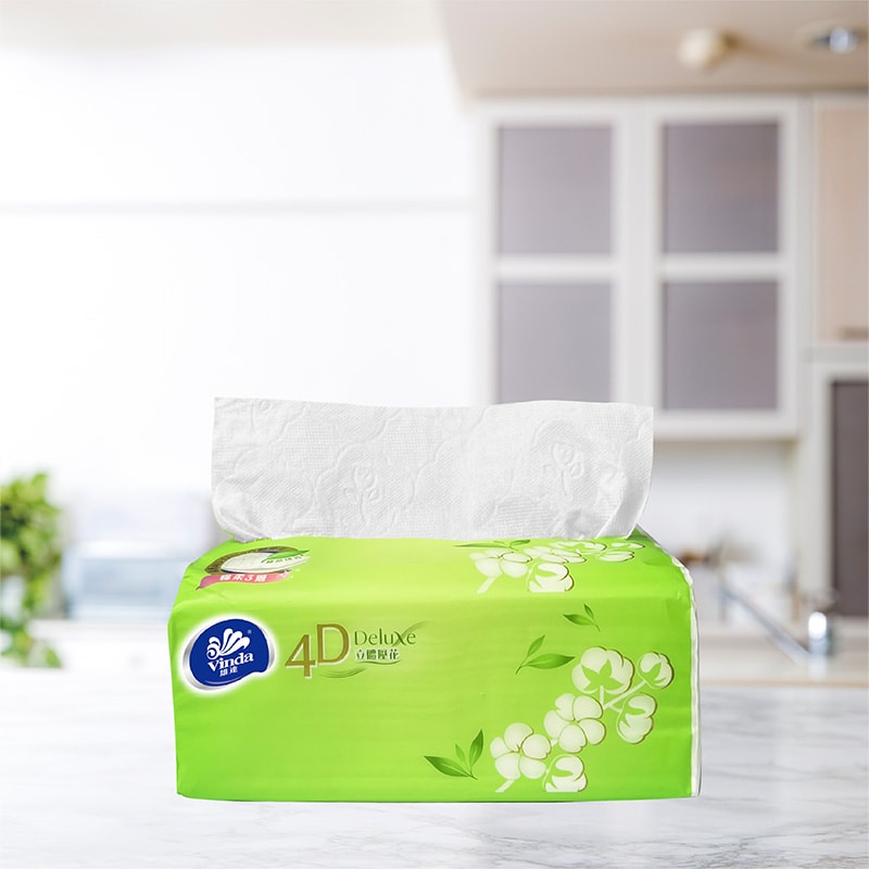 Vinda 4D Deluxe 100sheets 3ply Soft Pack Facial Tissue VC2430 (Size: M ...